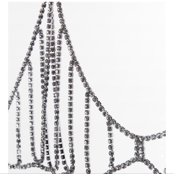 Zara | Tops | Zara Rhinestone Jewel Top | Poshmark